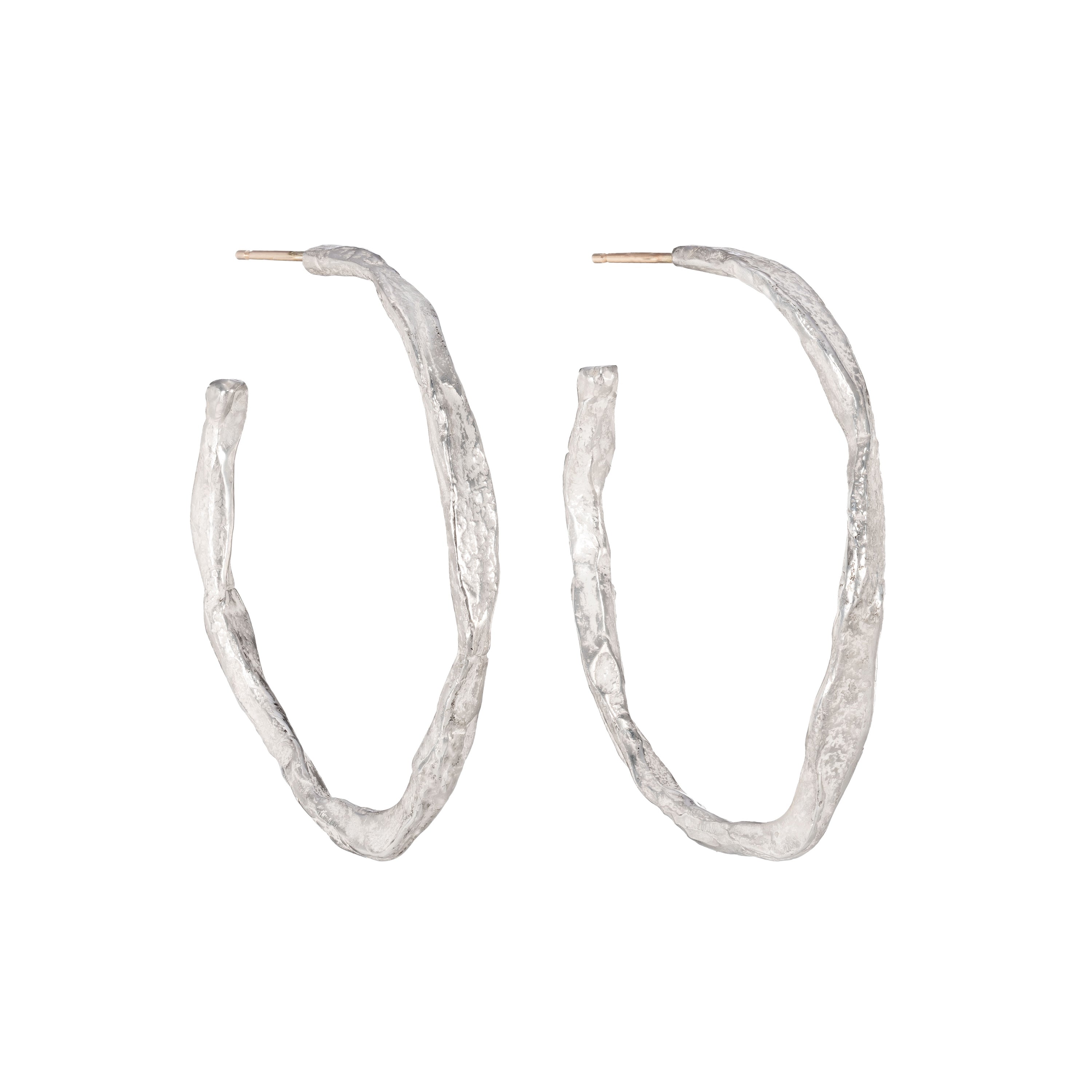Silver Rocky Hoops | Unusual Handcrafted Hoop Earrings – Emily Nixon